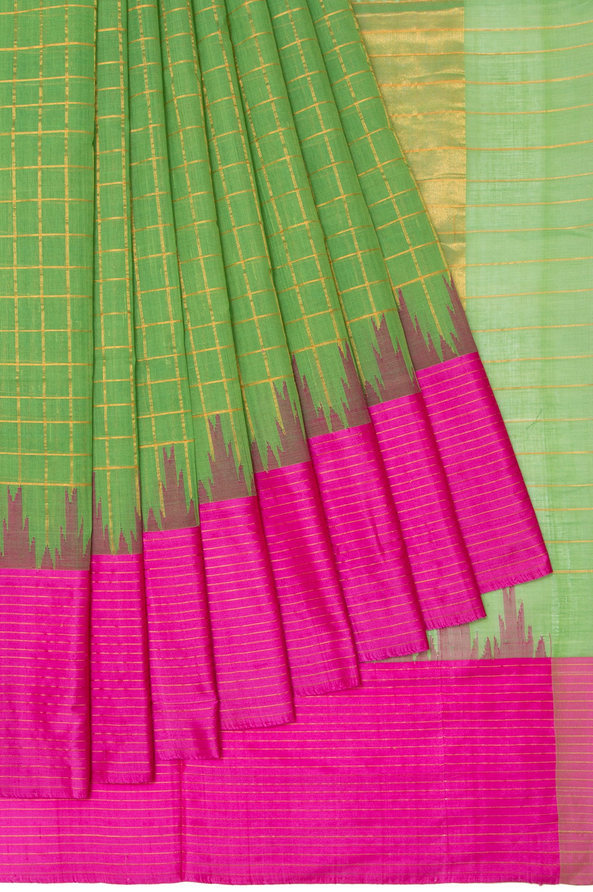 green Ponduru cotton sarees