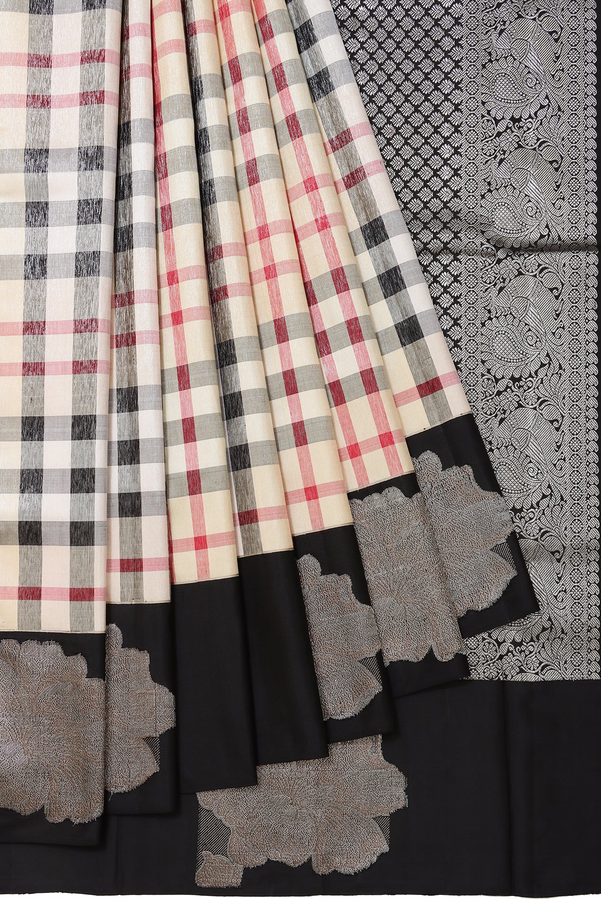 Cream Kanchipuram Silk Saree