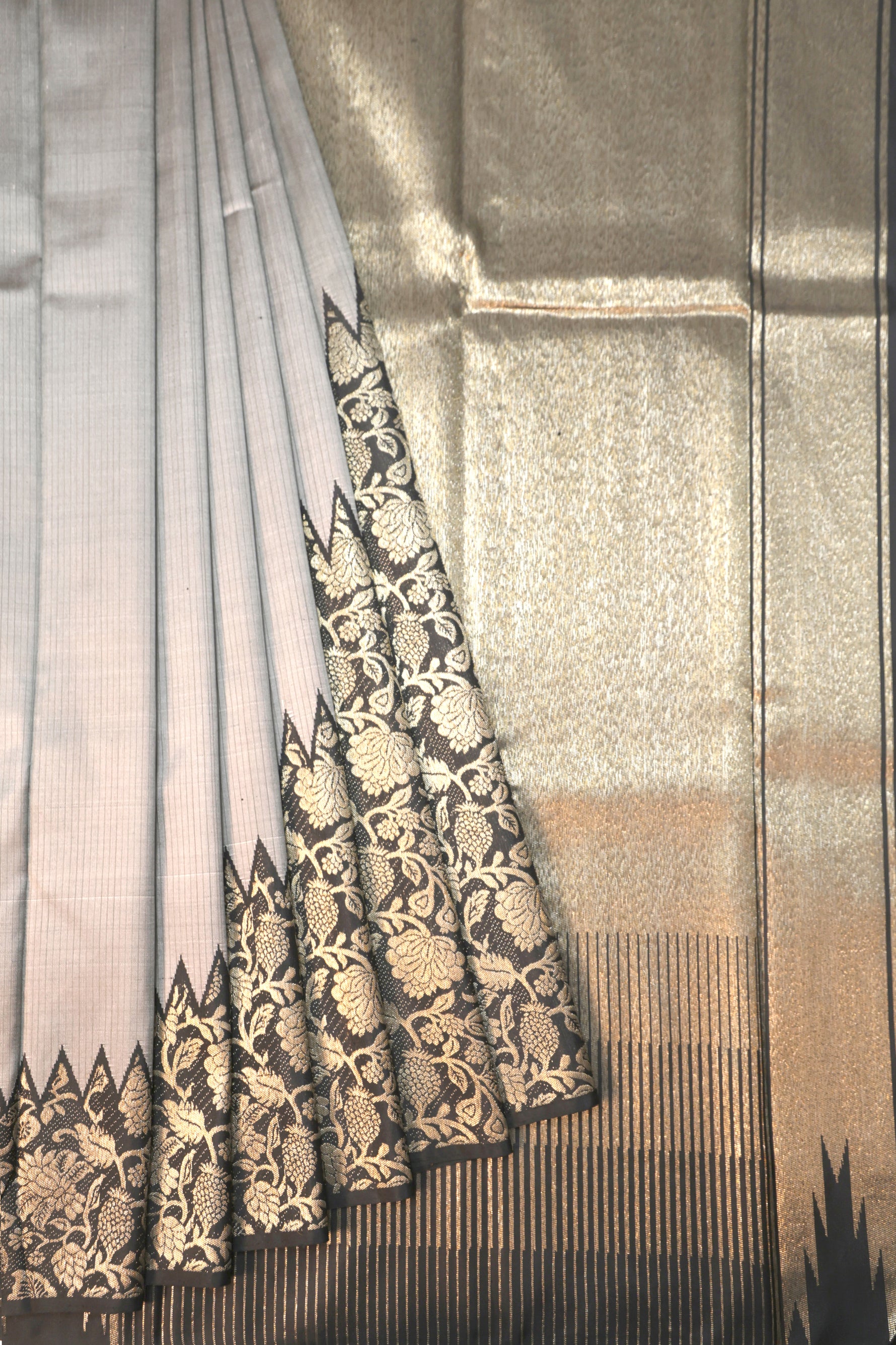 Shop for Black Saree with Golden Border | Mavuris