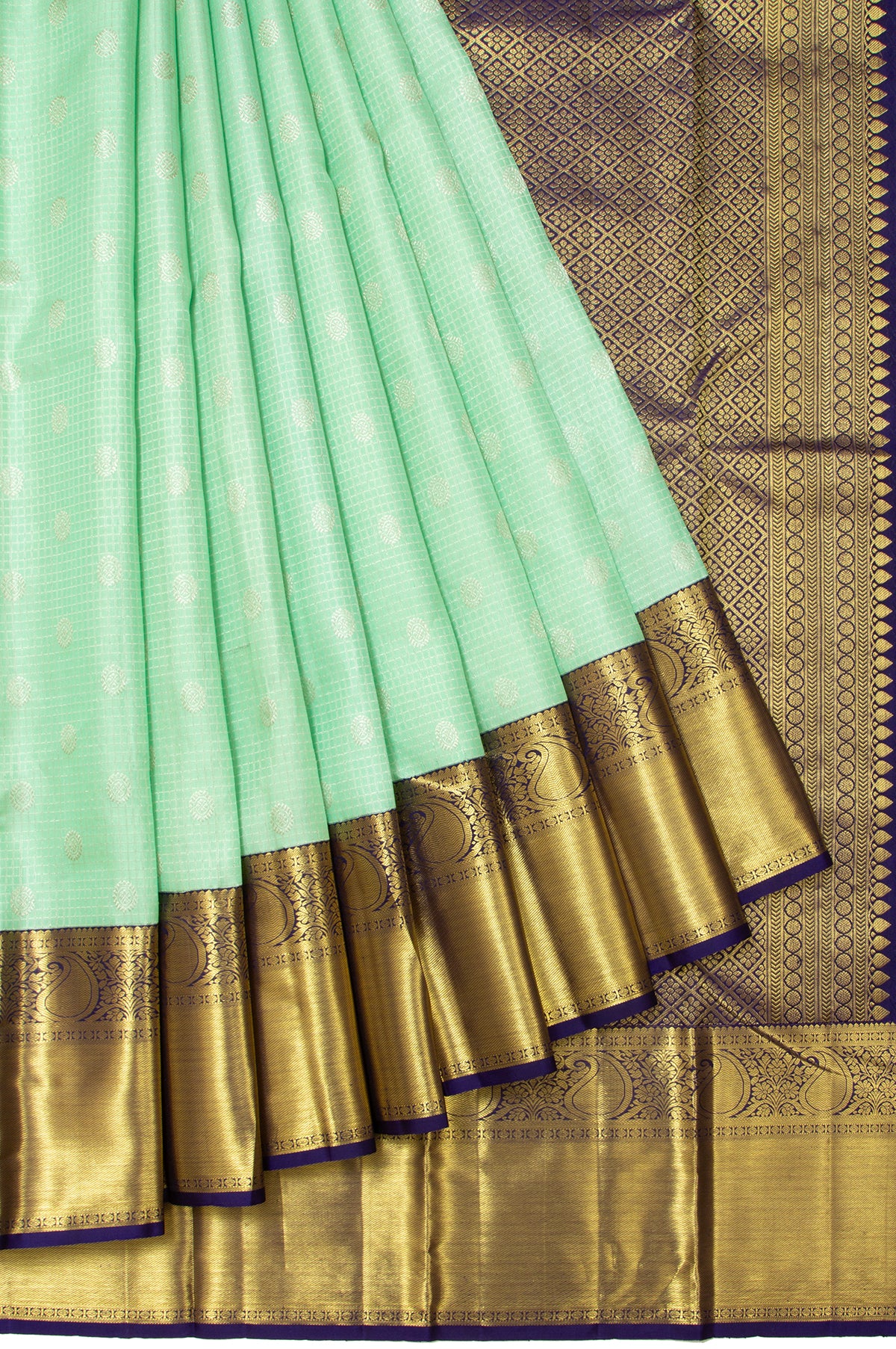 Pista Green Kanchipuram Silk Saree