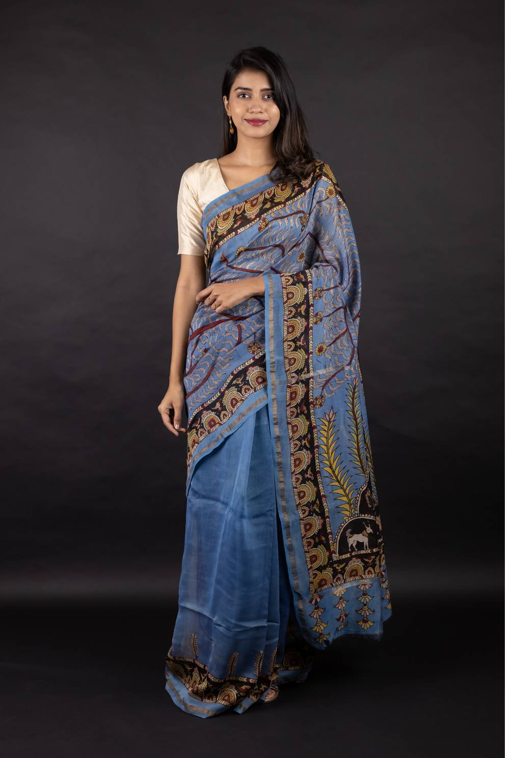 Indigo Mata Ni Pachedi Saree
