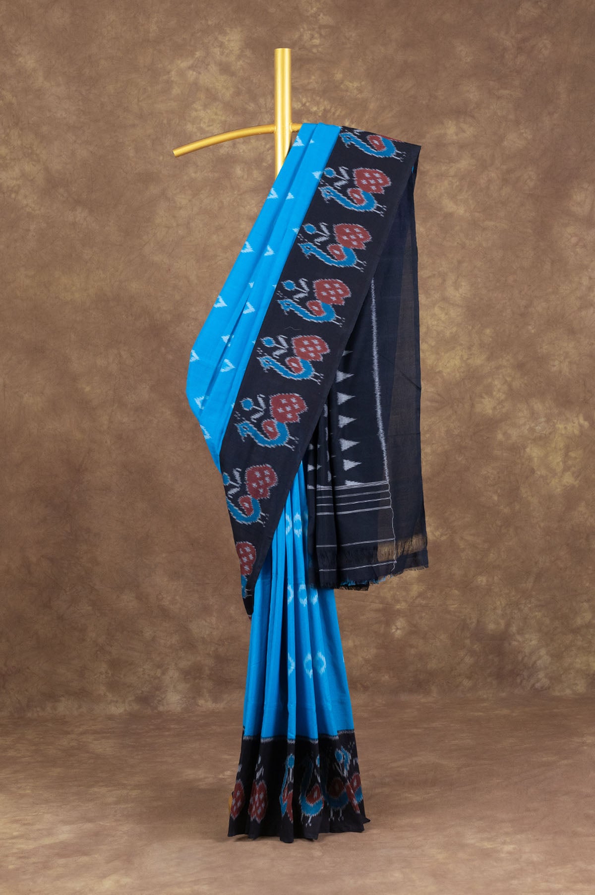 Ananda blue Ikat Cotton Saree
